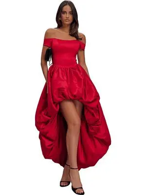 Meshki Amelia Bubble Maxi Dress - Ruby Red