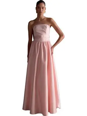 Meshki Florence Strapless Belted Maxi Dress - Deep Raspberry