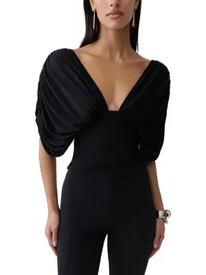 Meshki Aerin Gathered Bodice Top - Black