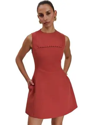 Meshki Winona Suiting Mini Dress With Cut Out - Chilli