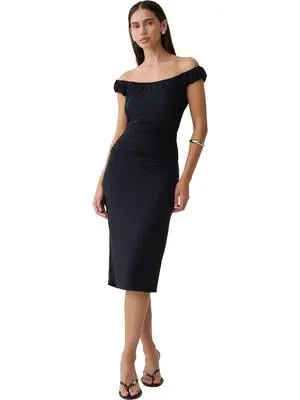 Meshki Alize Cupro Knee Length Dress - Black
