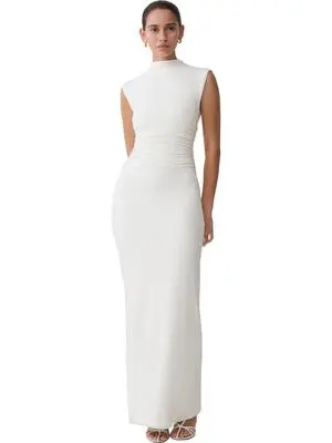 Meshki Elliot High Neck Sleeveless Maxi Dress White