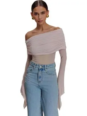 Meshki Dahlia One Shoulder Top - Pale Pink