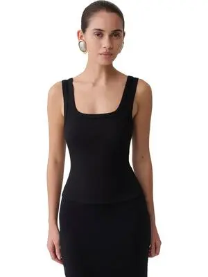 Meshki Ismay Square Neck Tank Black