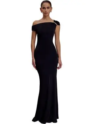Meshki Kinsley Slinky Maxi Dress With Hardware - Black