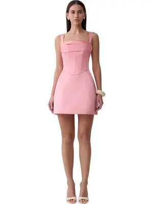 Meshki Isabel Satin Corset Mini Dress - Pink
