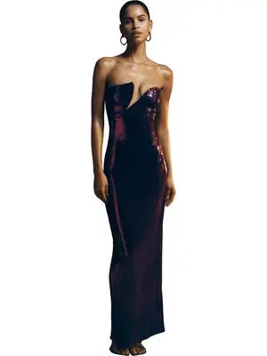 Meshki Winston Strapless Sequin Maxi Dress - Plum