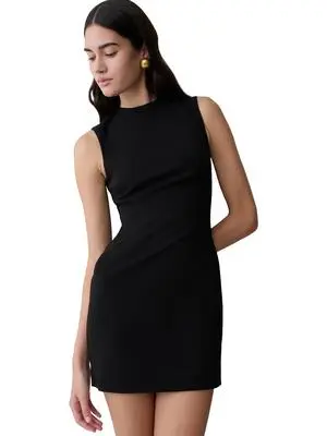 Meshki Fion Sleeveless Stretch Crepe Mini Dress - Black
