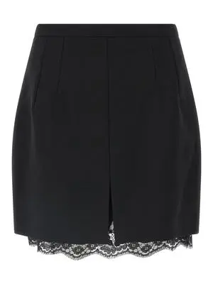 Dolce & Gabbana Double Crêpe Wool Skirt - Black