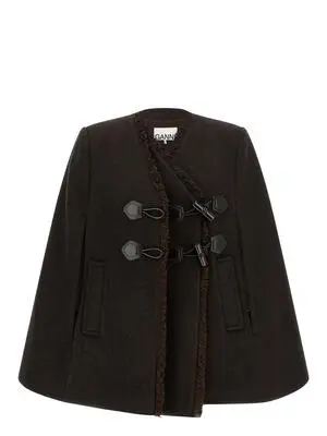 GANNI Alamari Cape - Brown