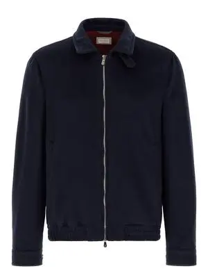 Brunello Cucinelli Brunello Cucinelli Men Wool Bomber Beaver Blue