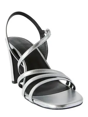 Whistles Strappy Leather Slingback Sandals - Silver
