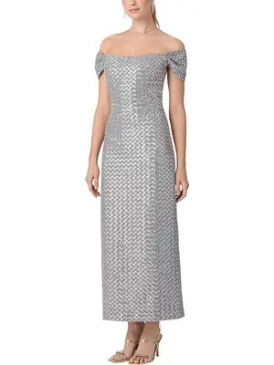 Shoshanna Samantha Embellished Dress - Grey/silver