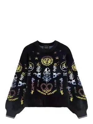 SCOTCH & SODA Graphic-intarsia Brushed-knit Sweater
