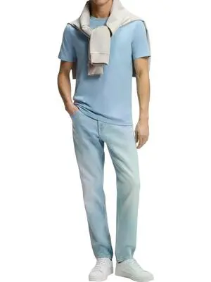 BOSS Cotton-jersey T-shirt With Logo Patch - Blue