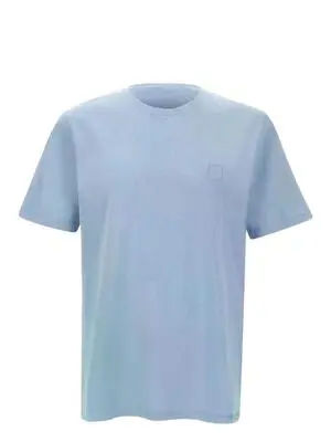 BOSS Cotton-jersey T-shirt With Logo Patch - Blue