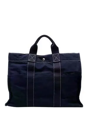 Hermès 1990-2010 Canvas Fourre Tout Mm Tote Bag - Blue