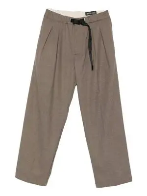 WHITE SAND Belted Pleated Trousers