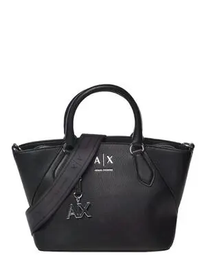 ARMANI EXCHANGE Logo-plaque Pebbled Tote Bag