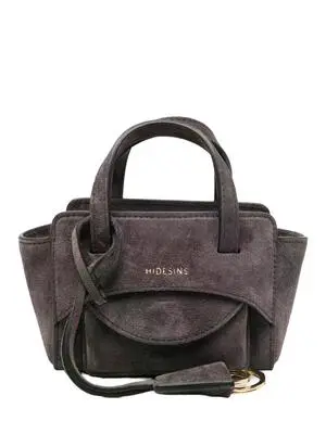 HIDESINS Flap Xs Suede Logo-print Mini Bag - Grey