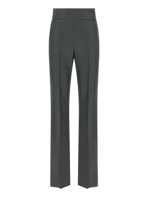 Valentino Garavani Textured Silk Wool Pants - Gray