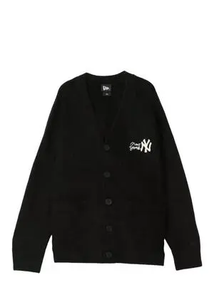 NEW ERA Logo-embroidered Ribbed-knit Cardigan