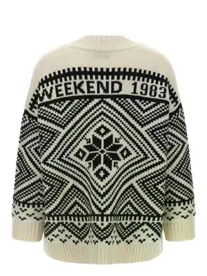Max Mara Jacquard-knit Belgio Cardigan - Black