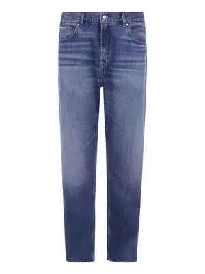 7 For All Mankind Faded Straight-leg Jeans - No