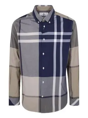 Barbour Oversized Plaid Dunoon Slim-fit Long-sleeve Shirt - Birch Check