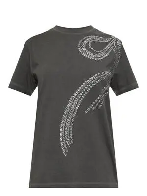 Blumarine Crystal Paisley T-shirt - Grey