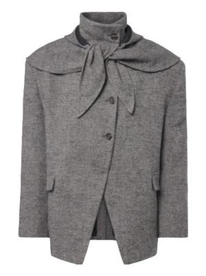 Magda Butrym Herringbone Wool And Cashmere-blend Blazer - No