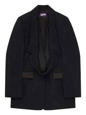 JEAN PAUL GAULTIER Reversed Collar Fitted Blazer - Deep Navy Blue