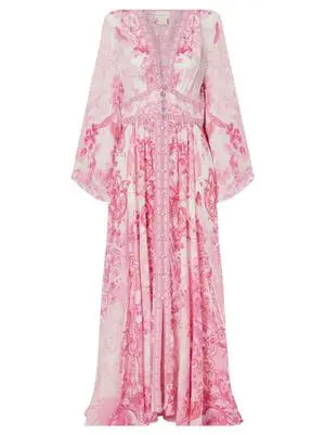 Camilla Embellished Floral-print Silk-crepe Maxi Dress - No