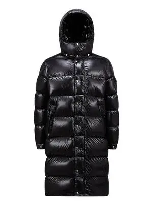 Moncler Hanoverian Logo Patch Quilted Coat - Black