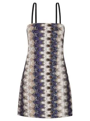 Missoni Striped Metallic Crochet-knit Mini Dress - No