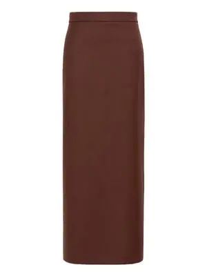 Max Mara Straight-cut Midi Skirt Rust-red