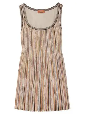 Missoni Striped Sequined Metallic Ribbed-knit Mini Dress - No