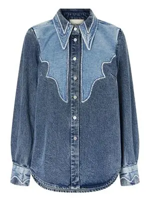 ALEMAIS Jesse Embroidered Denim Shirt No