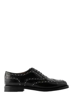 Church's Burwood Met Studded Glossed-leather Brogues - Black
