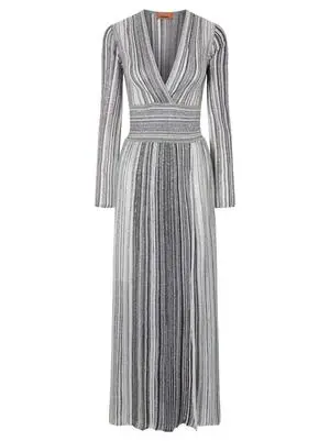 Missoni Striped Sequin-embellished Metalic Crochet-knit Maxi Dress - No