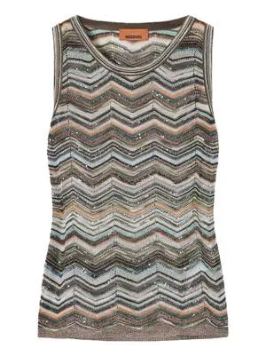 Missoni Striped Crochet-knit Tank - No