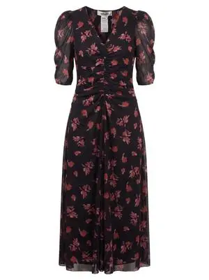 Diane Von Furstenberg Koren Floral-print Ruched Midi Dress - Irisb Iris Falls