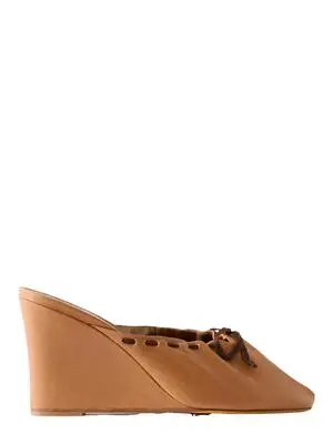 MARYAM NASSIR ZADEH Ballet Leather Wedge Mules - No