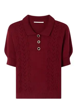 Alessandra Rich Open-knit Wool Polo Shirt - No