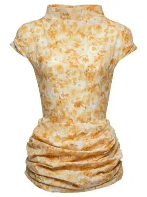 Magda Butrym Fitted Draped Mini Dress - Yellow
