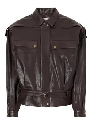 Magda Butrym Belted Leather Jacket - No