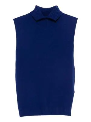 JIL SANDER Polo-collar Vest - Blue