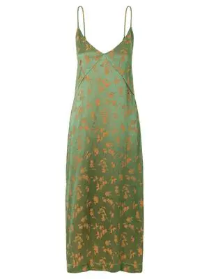 Dries Van Noten Floral-jacquard Satin Midi Dress - No