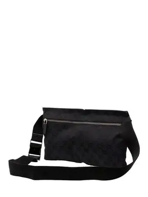 Gucci 2000-2015 Gg Canvas Double Pocket Belt Bag - Black
