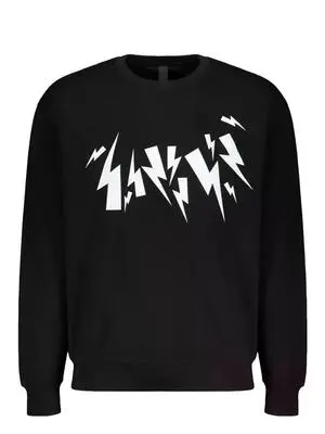 Neil Barrett Fair Isle Thunderbolt Sweatshirt - Black